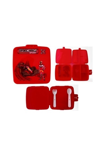 Çiftsan Hazar 4 Bölmeli Beslenme Kabı-Kırmızı