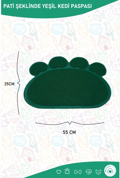 Ast Gross Pet Pati Şekilli Şeklinde Kedi Kum Paspası 55 x 35 cm