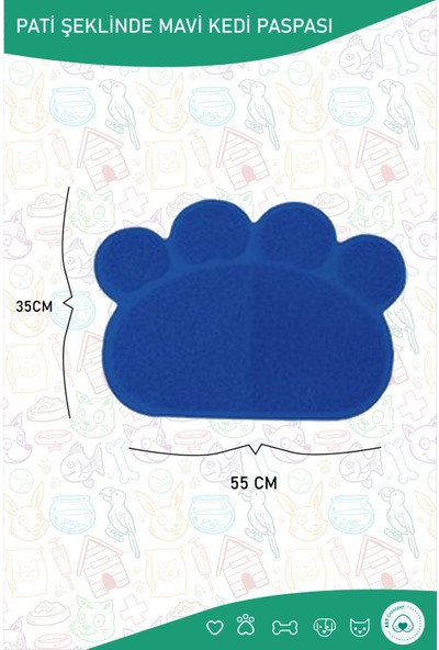 Ast Gross Pet Pati Şekilli Şeklinde Kedi Kum Paspası 55 x 35 cm