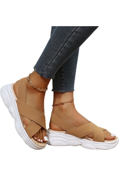 Zl Kadın Yazlık Elastik Spor Günlük Sandaletler