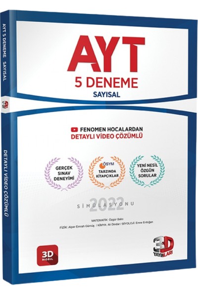 3D Yayınları Ayt 5'li Sayısal Deneme Tamamı Video Çözümlü 3D Yayınları Ayt 5'li Sayısal Deneme Tamamı Video Çözümlü