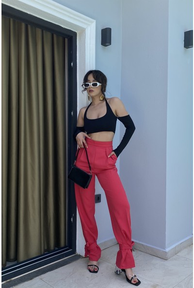 Eyyo Fuşya Paçası Bağlamalı Pantolon ATE1362 Eyyo Fuşya Paçası Bağlamalı Pantolon ATE1362