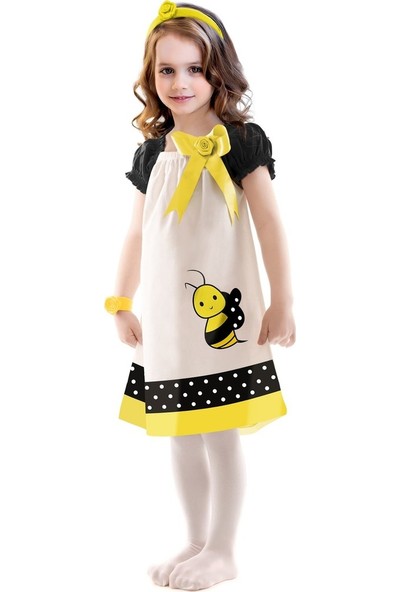 Alaska Arı Baskılı Yazlım Çocuk Elbisesi Alaska Arı Baskılı Yazlım Çocuk Elbisesi