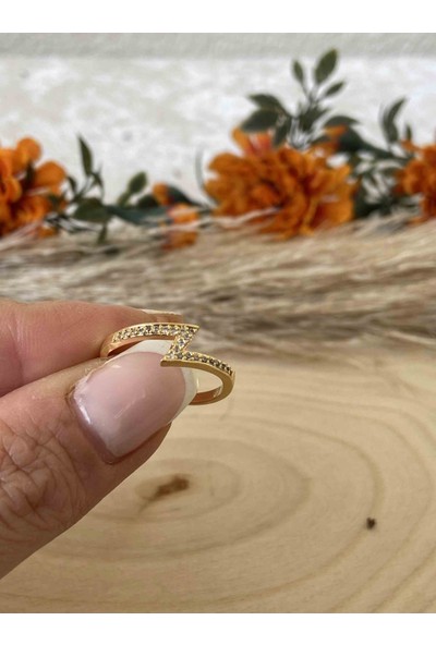 Aksesuar Çarşısı Şimşek Model Zilkon Taşlı Yüzük Gold