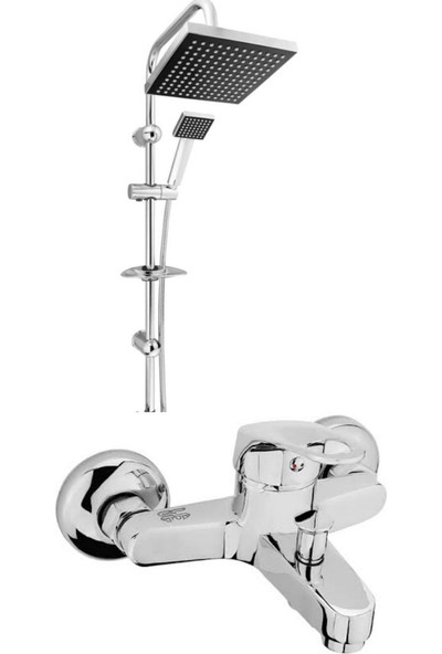 Sc GrupBanyo Bataryası, Kare Krom Duş Seti 2`li Set Sc GrupBanyo Bataryası, Kare Krom Duş Seti 2`li Set
