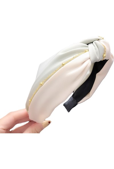 Boutique Saç Askısı Zinciri Iki Renkli Düğümlü Kafa Bandı (Yurt Dışından) Boutique Saç Askısı Zinciri Iki Renkli Düğümlü Kafa Bandı (Yurt Dışından)