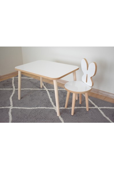 Poi Concept - Eğitici, Yaz Sil Özellikli Aktivite Masa ve Kelebek Figürlü Sandalye Takımı