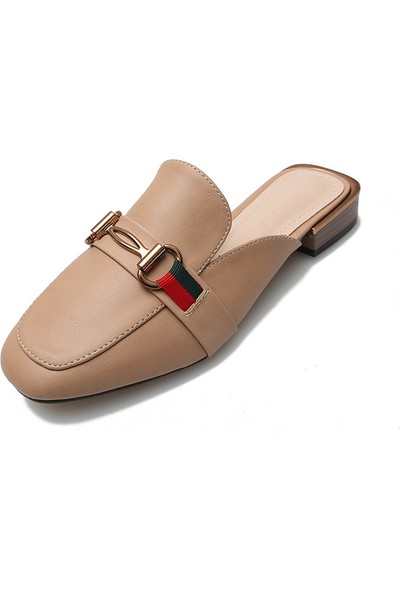 Günlük Rahat Metal Tokalı Yarım Terlik