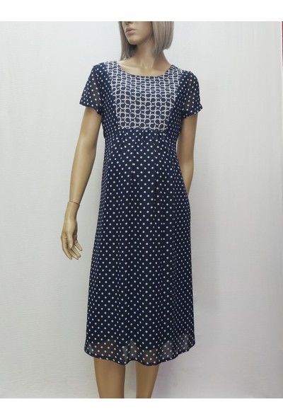 Tria puantiyeli Şifon Yazlık Hamile Elbise