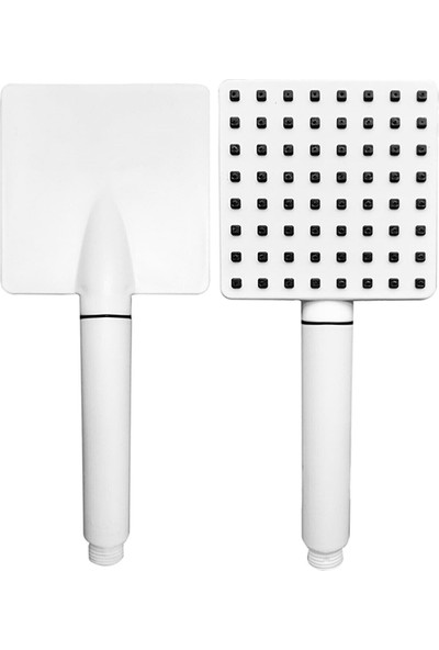 Beyaz Turbo Kare Duş Başlığı 64 Delikli Beyaz Turbo Kare Duş Başlığı 64 Delikli