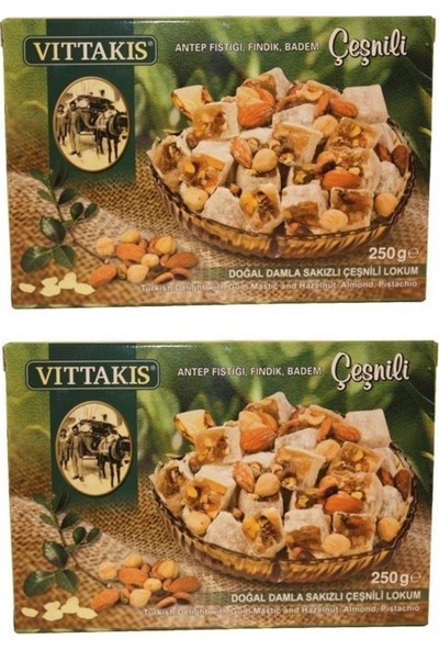Vittakis Damla Sakızlı Çeşnili Lokum 250 gr x 2 Vittakis Damla Sakızlı Çeşnili Lokum 250 gr x 2
