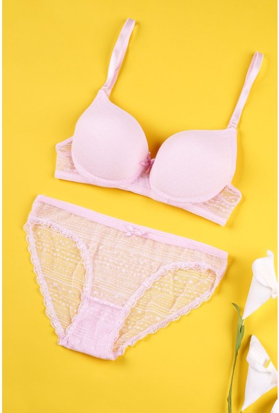 Eminna Kadın Dantel Işlemeli Desenli Sütyen Takımı