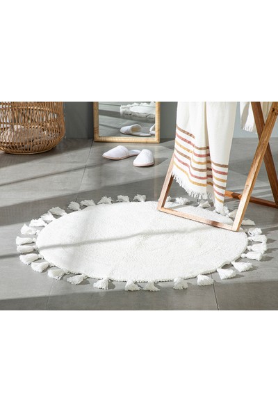 Sunrise Pamuklu Banyo Paspası 90X90 cm Ekru