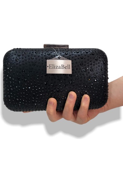 Elizabell Siyah Abiye Çanta Sıvama Taşlı Abiye Clutch Portföy Kadın Gece Çantası Elizabell Siyah Abiye Çanta Sıvama Taşlı Abiye Clutch Portföy Kadın Gece Çantası