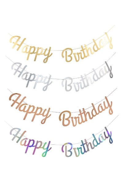 Happy Birthday Flama Süs Bayrak 1 Adet Fuşya Renk Happy Birthday Flama Süs Bayrak 1 Adet Fuşya Renk