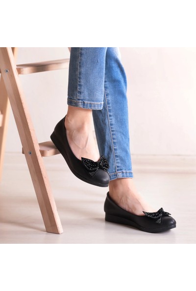 Shoecide Kadın Siyah Cilt Babet Shoecide Kadın Siyah Cilt Babet