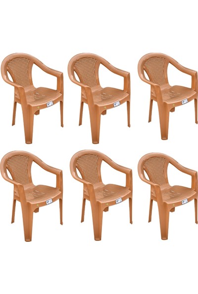 Nova Plastik Sandalye Teak 6 Adet Nova Plastik Sandalye Teak 6 Adet