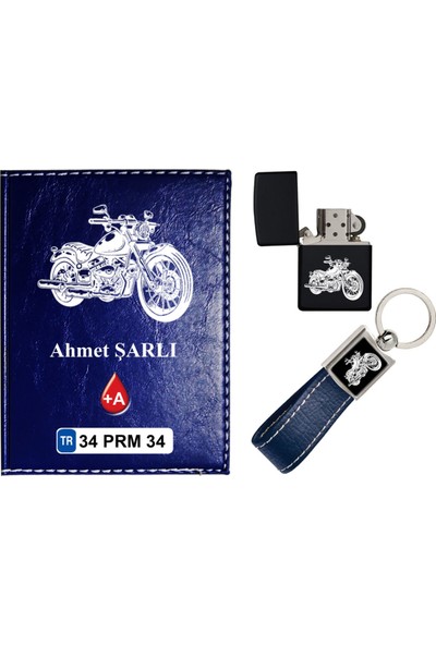 Promosyon Denizi Isiminize Özel Motor Logolu Lacivert Ruhsat Kabı - Anahtarlık - Çakmak Promosyon Denizi Isiminize Özel Motor Logolu Lacivert Ruhsat Kabı - Anahtarlık - Çakmak