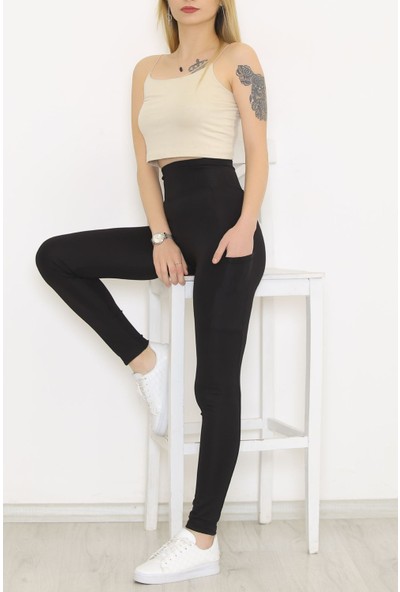 Cep Detaylı Tayt Siyah - 9159.1098. Cep Detaylı Tayt Siyah - 9159.1098.