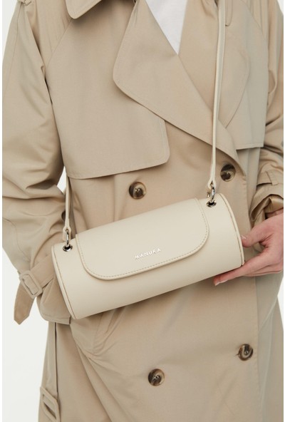 Manuka Silindir Deri Çanta Bej