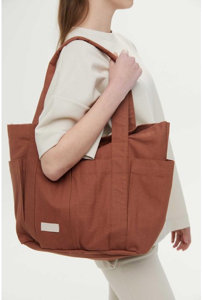 Manuka Çok Cepli Kanvas Çanta Kahve