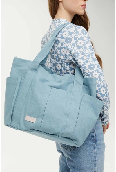 Manuka Çok Cepli Kanvas Çanta Mavi