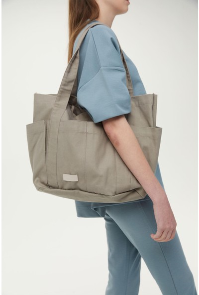 Manuka Çok Cepli Kanvas Çanta Gri