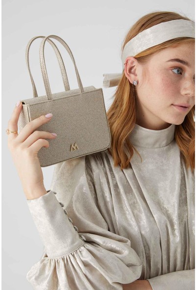 Manuka Işıltılı Abiye Çanta Gold