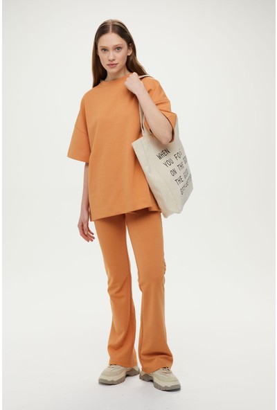 Manuka Comfy Flare Paça Pantolon Şeftali