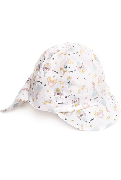 Seal Yaz Kız Bebek Şapası Ense Korumalı