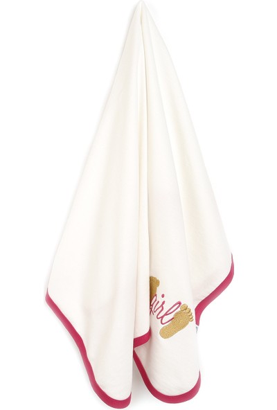 Hello Baby Kız Bebek Nakışlı Battaniye 90 x 90 cm