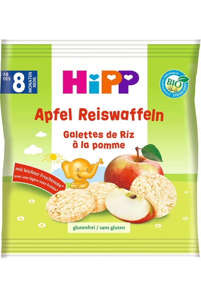 Hipp Hipp Organik Elmalı Pirinçli Bebek Gofreti 30GR Hipp Hipp Organik Elmalı Pirinçli Bebek Gofreti 30GR