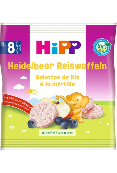 Hipp Hipp Organik Yabanmersinli Pirinçli Bebek Gofreti 30GR
