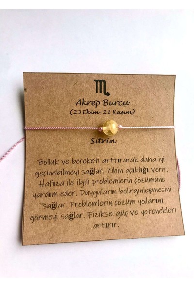 İdilden Takı Aksesuar Hakiki Doğal Taş Burç Bilekliği Akrep Burcu Sitrin Taşı İdilden Takı Aksesuar Hakiki Doğal Taş Burç Bilekliği Akrep Burcu Sitrin Taşı