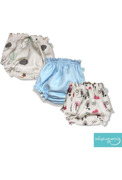 Majkabeba Uçan Kuşlar Mint Mavi Mantarlı Orman Sıvı Geçirmez Külot 3'lü Alıştırma Külodu, Mayo, Şort Majkabeba Uçan Kuşlar Mint Mavi Mantarlı Orman Sıvı Geçirmez Külot 3'lü Alıştırma Külodu, Mayo, Şort