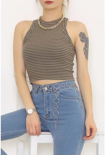 Çizgili Halter Atlet Vizon - 9336.1383. Çizgili Halter Atlet Vizon - 9336.1383.