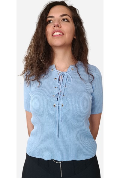 Bağlamadetaylı Triko Bluz