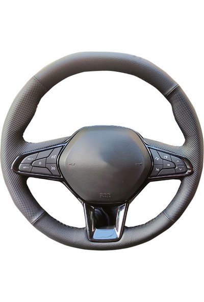 İskender Oto Aksesuar Renault Clio5 (2021 ve Sonrası) Tam Uyumlu Spor Deri Direksiyon Kılıfı