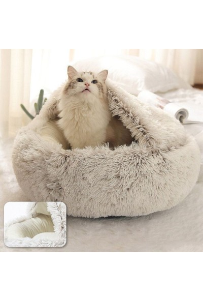 Mbois Kedi Köpek Yuvarlak Peluş Kedi Yatağı, Tüylü Kedi Köpek Puf Mbois Kedi Köpek Yuvarlak Peluş Kedi Yatağı, Tüylü Kedi Köpek Puf