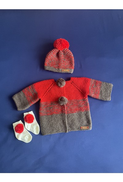 İpekçe Hobi Degrade Hırka Takım Bordo