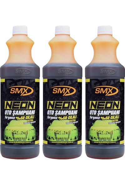 Smx 3 Adet Smx Neon %50 Cilalı Fırçasız Oto Şampuanı 1 Lt