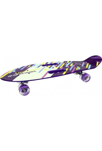 Visco Desenli Büyük Işıklı Kaykay 67 Cm.