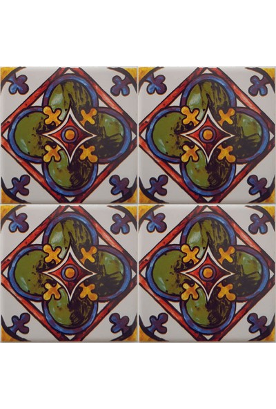 Kütahya Çini Sanayi 10X10 cm Çini Desenli Çini Seramik Karo Kütahya Çini Sanayi 10X10 cm Çini Desenli Çini Seramik Karo