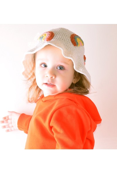 Woody Cord El Örgüsü Çocuk Bucket Şapka - Gökkuşağı Figürlü Woody Cord El Örgüsü Çocuk Bucket Şapka - Gökkuşağı Figürlü