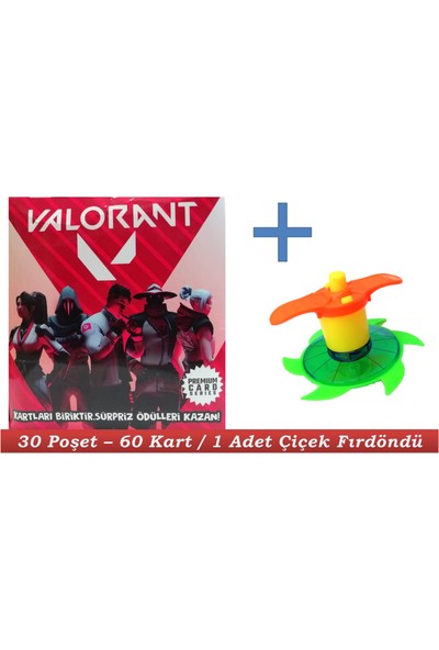 Valorant Oyun Kartı - 30 Poşet 60 Kart ve 1 Adet Çiçek Fırdöndü - Kutusuz Valorant Oyun Kartı - 30 Poşet 60 Kart ve 1 Adet Çiçek Fırdöndü - Kutusuz