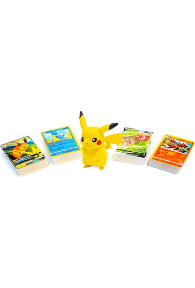 Pokemon Oyun Kart Starter Figür Hediyeli 50 Kart+ Bir Adet Figür Hediyel