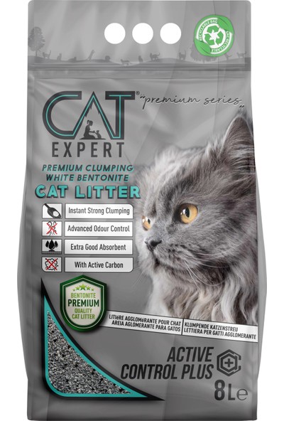 CAT EXPERT Kedi Kumu Actıve Control Plus Aktif Karbonlu Topaklanan Ve Koku Hapseden 8 Lt X 2 Adet CAT EXPERT Kedi Kumu Actıve Control Plus Aktif Karbonlu Topaklanan Ve Koku Hapseden 8 Lt X 2 Adet