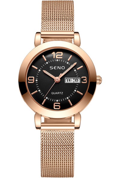 Seno Kuvars Kadın Saatleri - Siyah 23 x 8 mm. (Yurt Dışından)