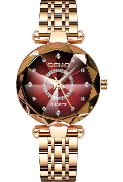 Seno Kuvars Kadın Saatleri - Kırmızı 30.3 x 9.5 mm. (Yurt Dışından)