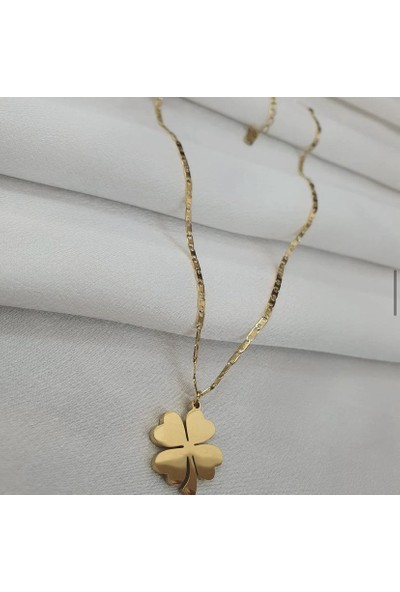 Jh Jewelery Altın Renk 4 Yaprak Yonca Çelik Kolye Jh Jewelery Altın Renk 4 Yaprak Yonca Çelik Kolye